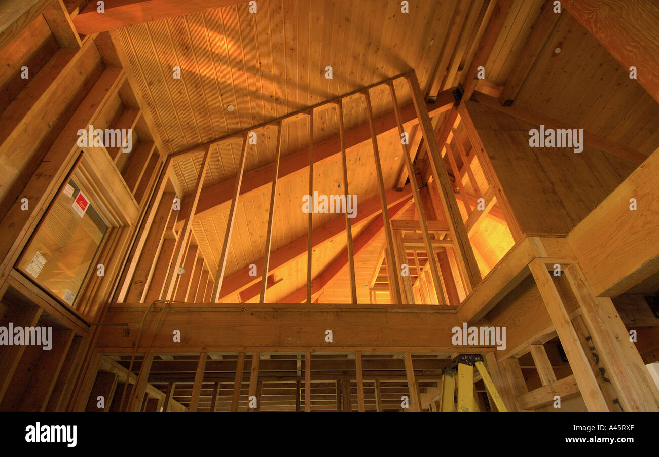 Inner view of a new home being built Stock Photo - Alamy