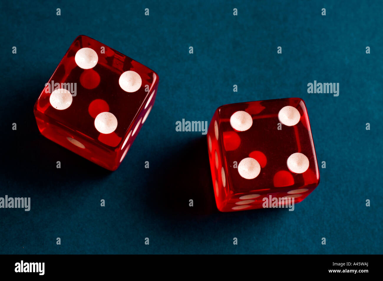 a pair of dice with the number eight showing Stock Photo - Alamy
