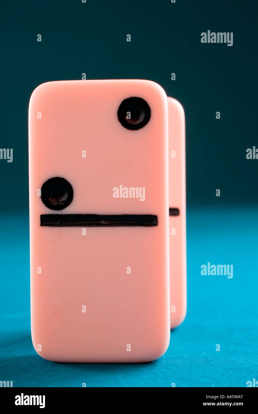 a column of dominoes showing the number two Stock Photo - Alamy