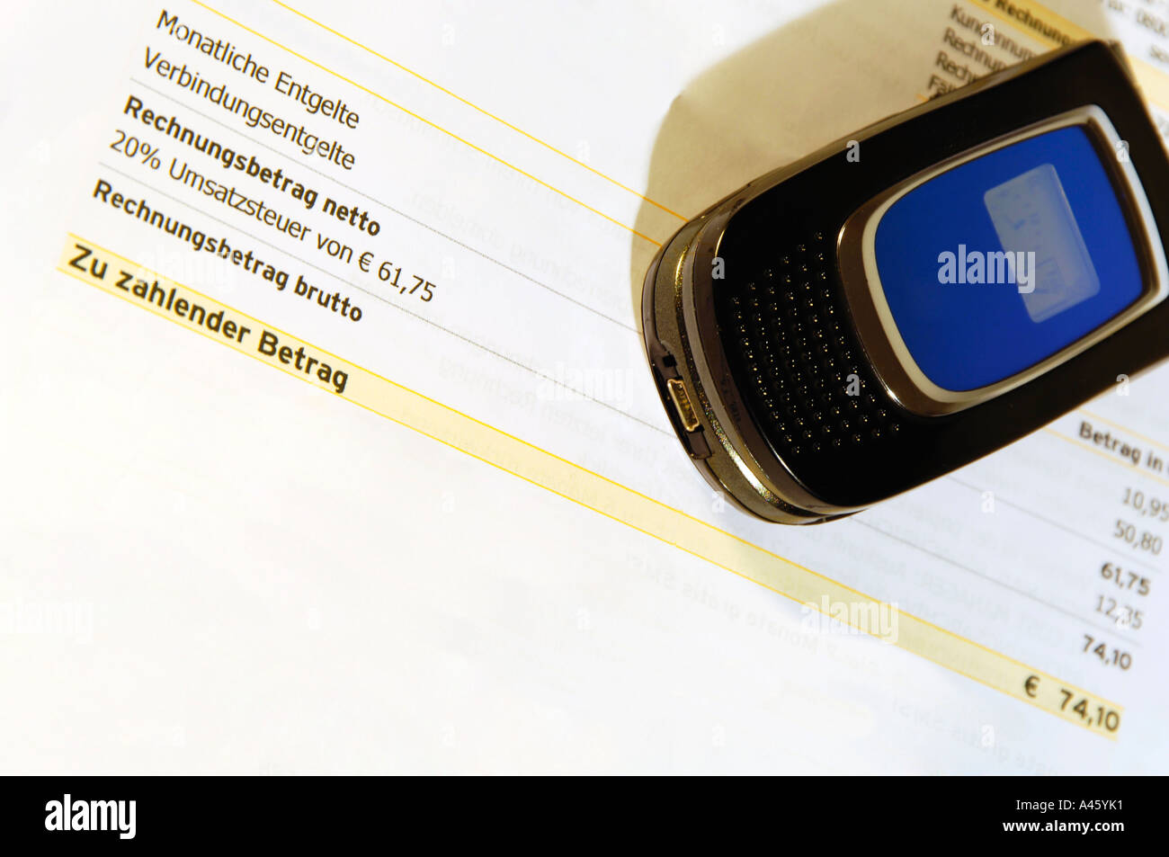 A high mobile telephone bill Stock Photo - Alamy