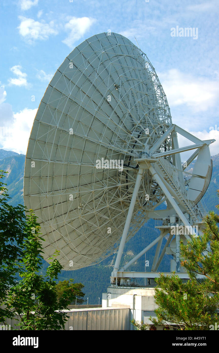 The parabolic antenna of the satellite earth station hi-res stock ...