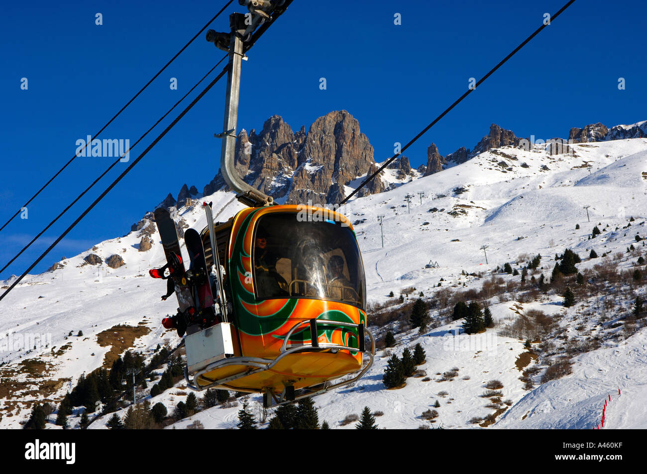 Cable car, Alps savoie, France Stock Photo - Alamy