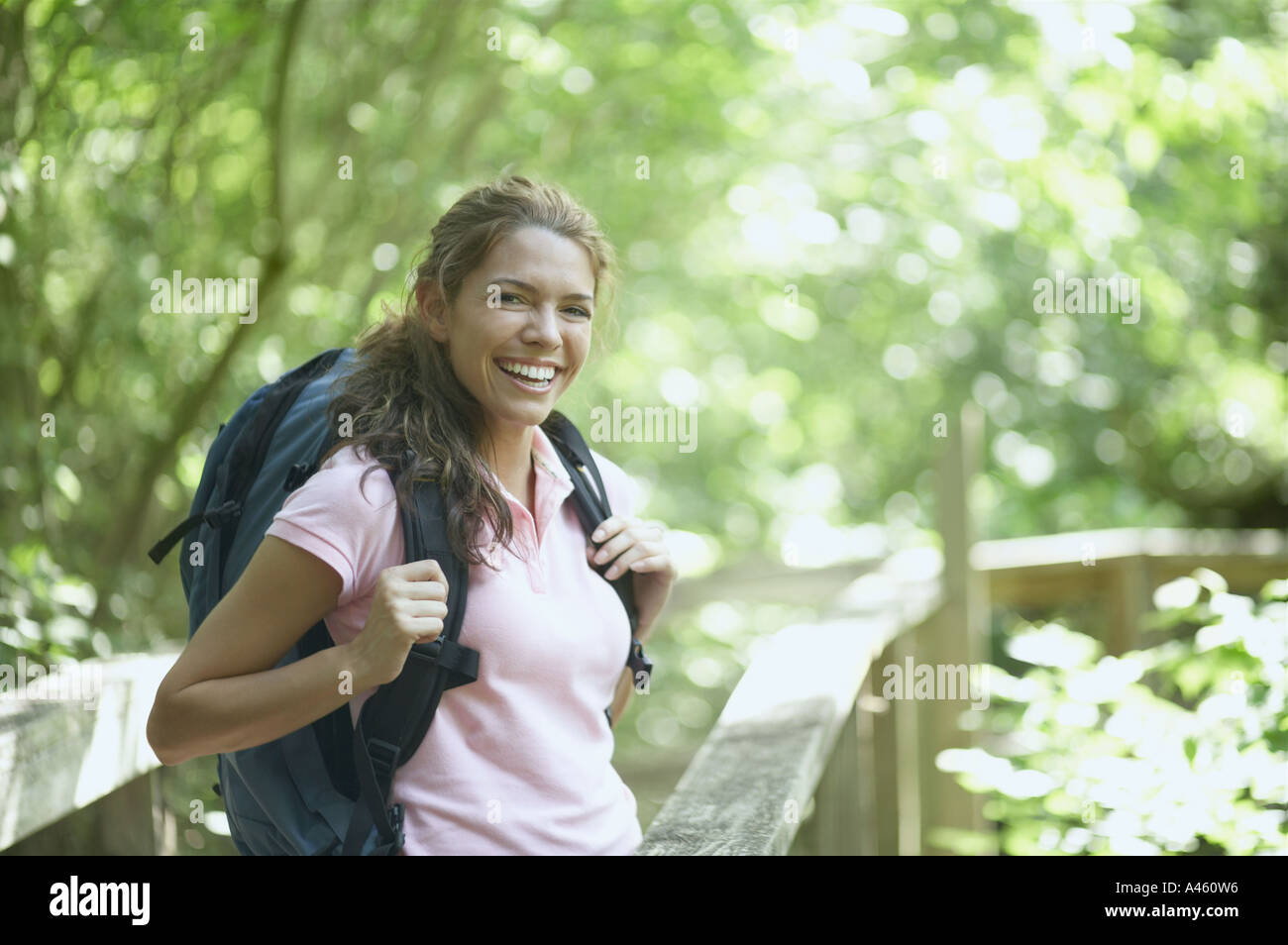 Female hiker on a trail walkway Stock Photo - Alamy