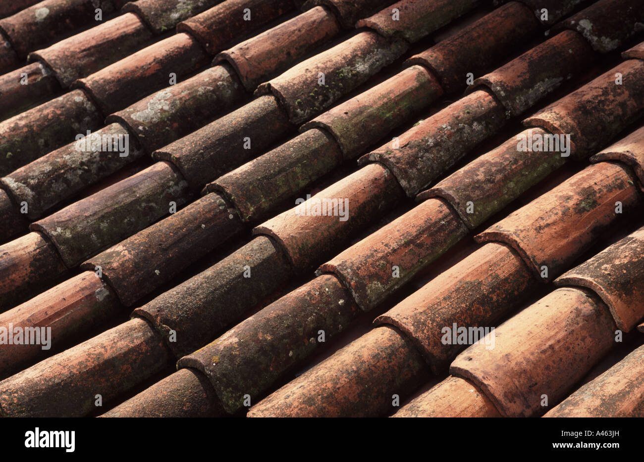Clay roof tile patterns Stock Photo - Alamy