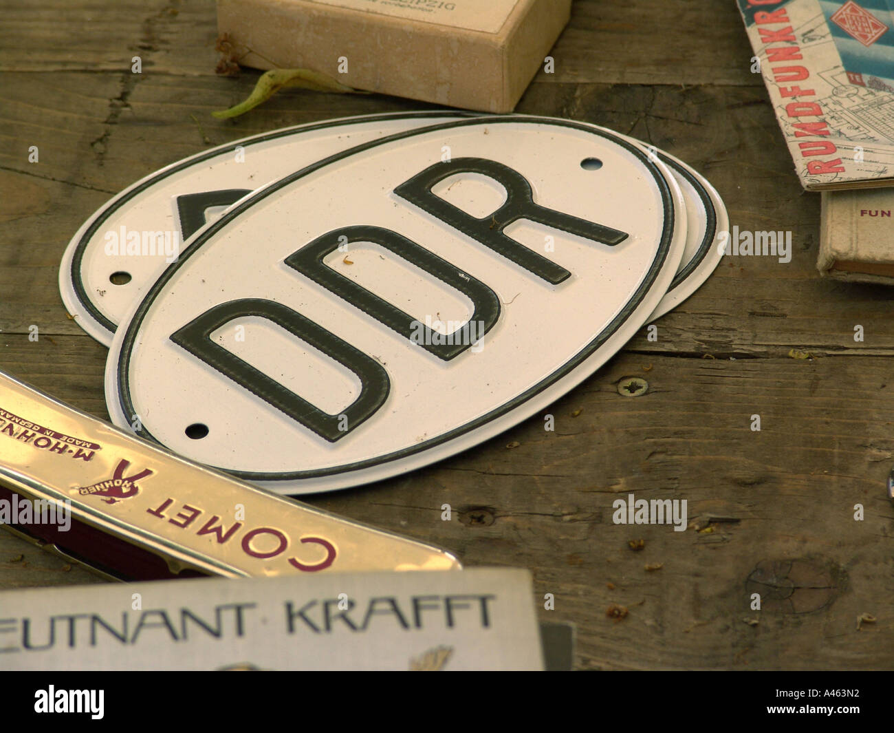 Old GDR license number on the flea market, nationality identification ...
