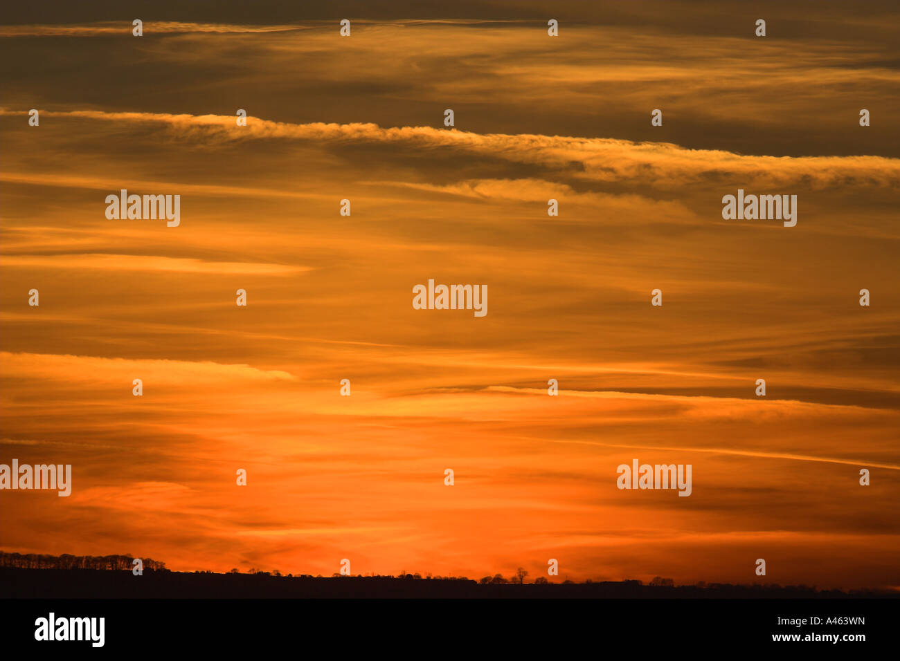 Sunset looking west from Todwick, South Yorkshire, England Stock Photo ...