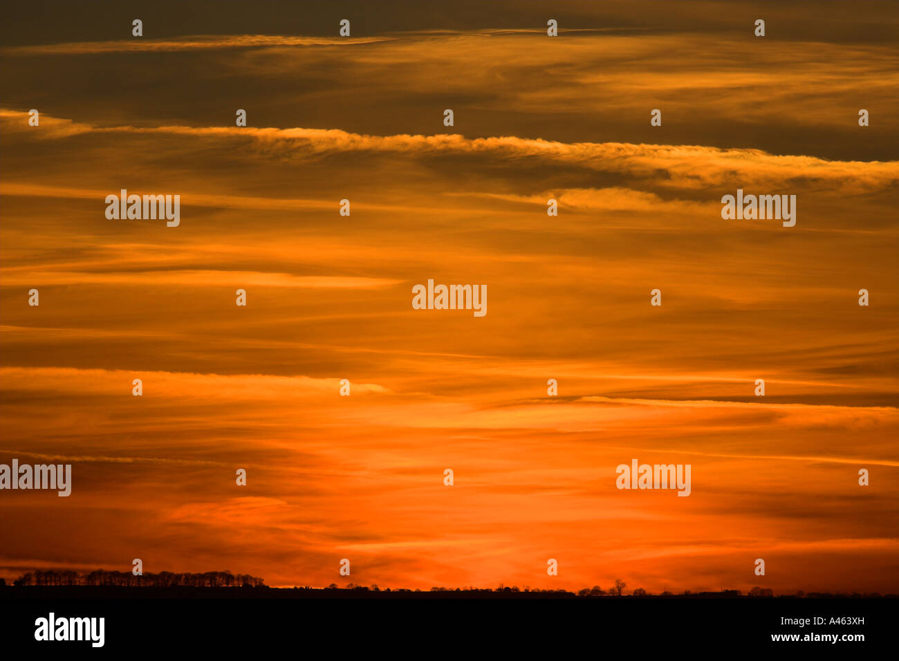 Sunset looking west from Todwick, South Yorkshire, England Stock Photo ...