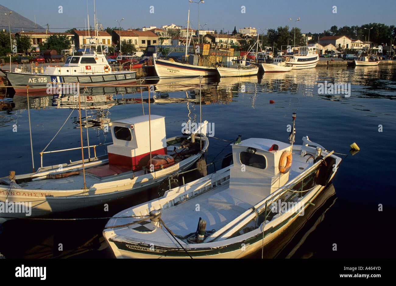 Fishingboats in the harbour of Kamariotissa, Samothraki island, Thrakia ...