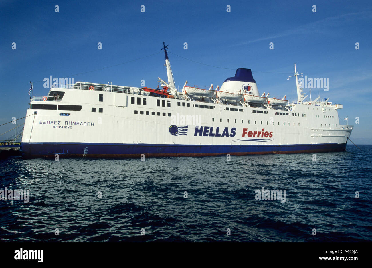 Typical greek ferry to the islands, Rafina, Sterea Ellada, Greece Stock ...