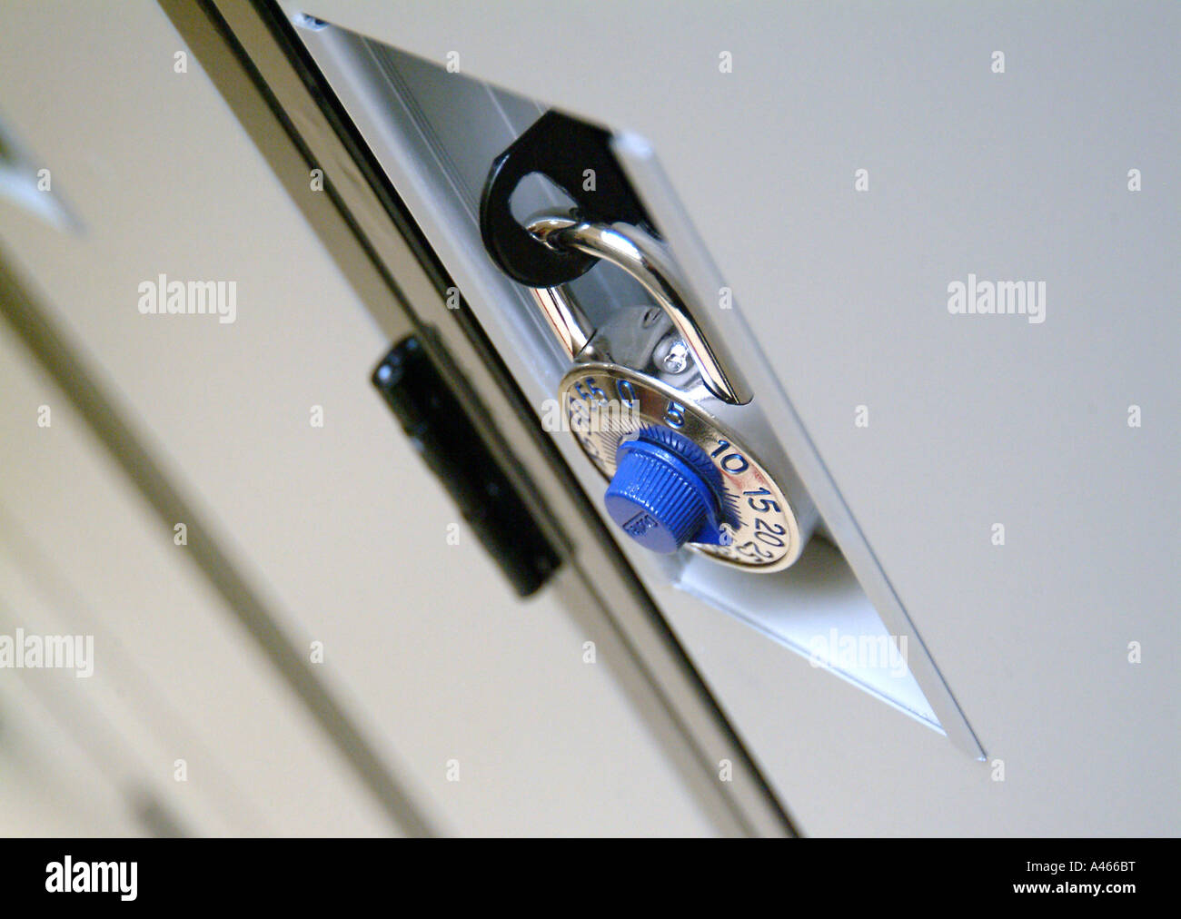 Locked school locker with combination lock Stock Photo - Alamy