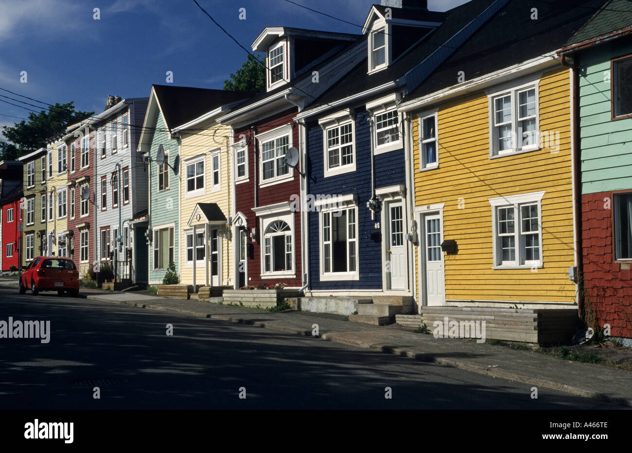 Colourful houses in the historic center of St John´s, Newfoundland ...
