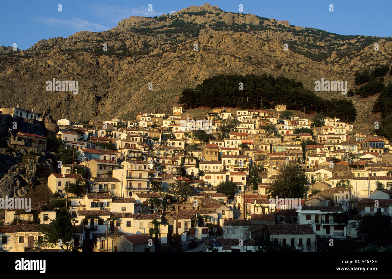 Chora, capital of Samothraki island, Thrakia, Greece Stock Photo - Alamy