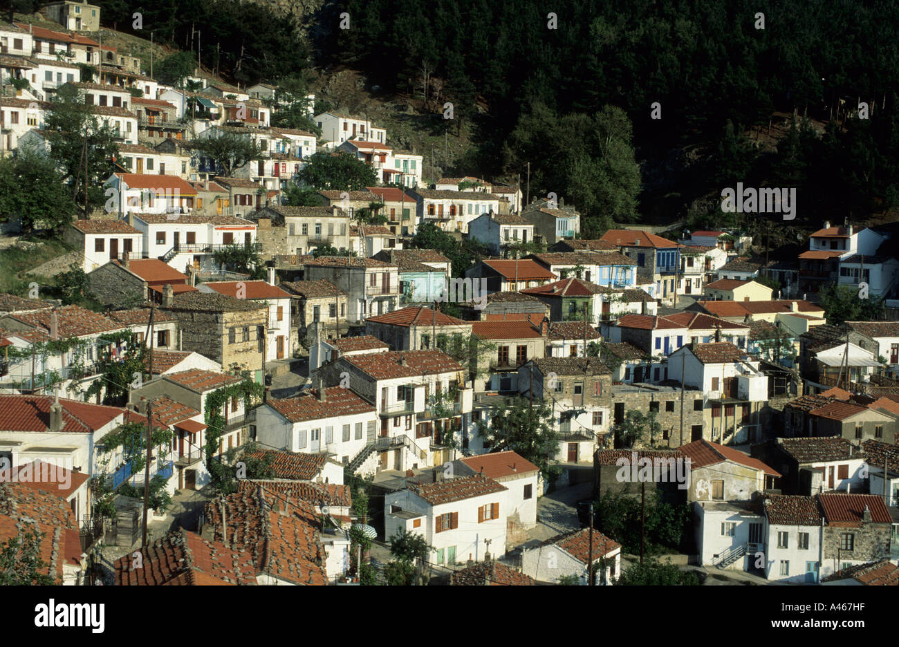 Chora, capital of Samothraki island, Thrakia, Greece Stock Photo - Alamy