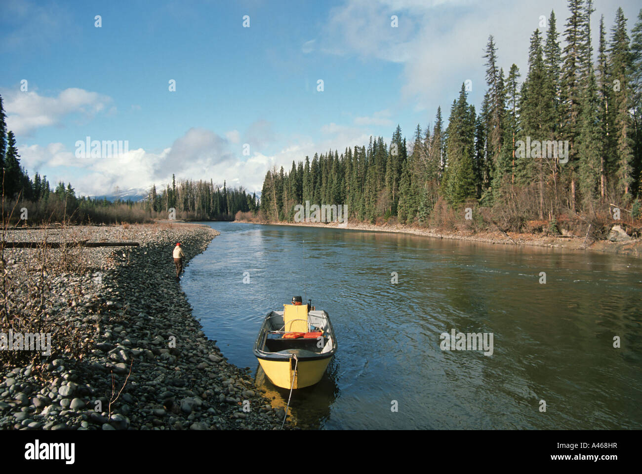 Fishing for steelhead Sustut River BC Stock Photo - Alamy