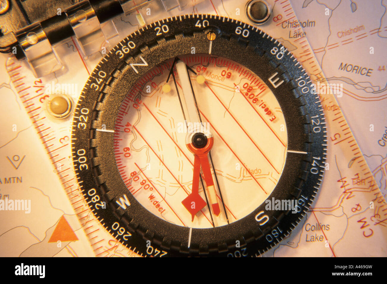 Concept image of compass and map Stock Photo - Alamy