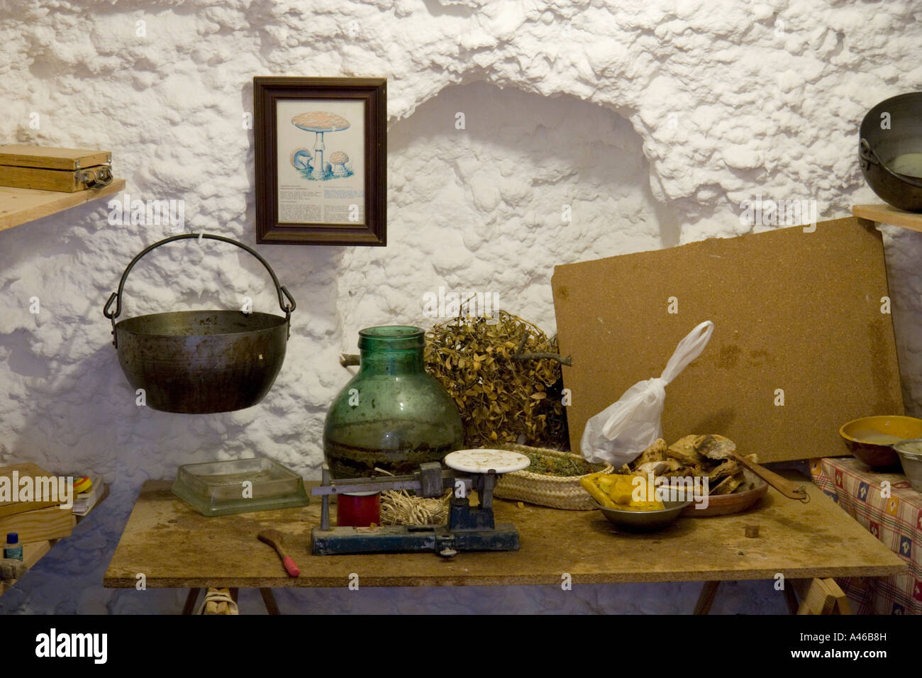Inside a gypsy's cave house in the Sacromonte region of Granada ...