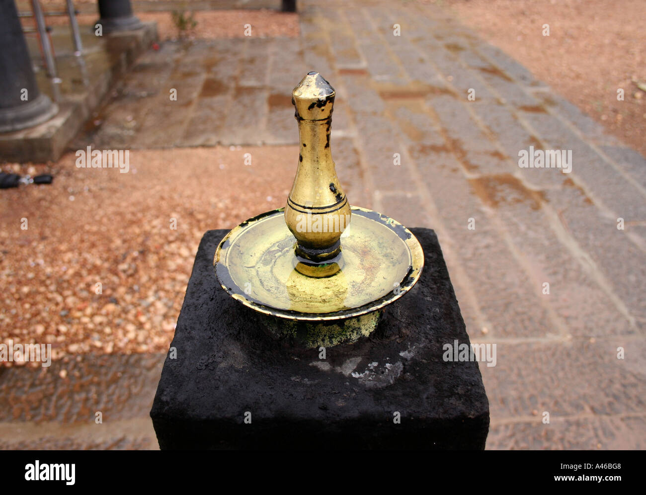 Oil lamp in a temple Stock Photo - Alamy