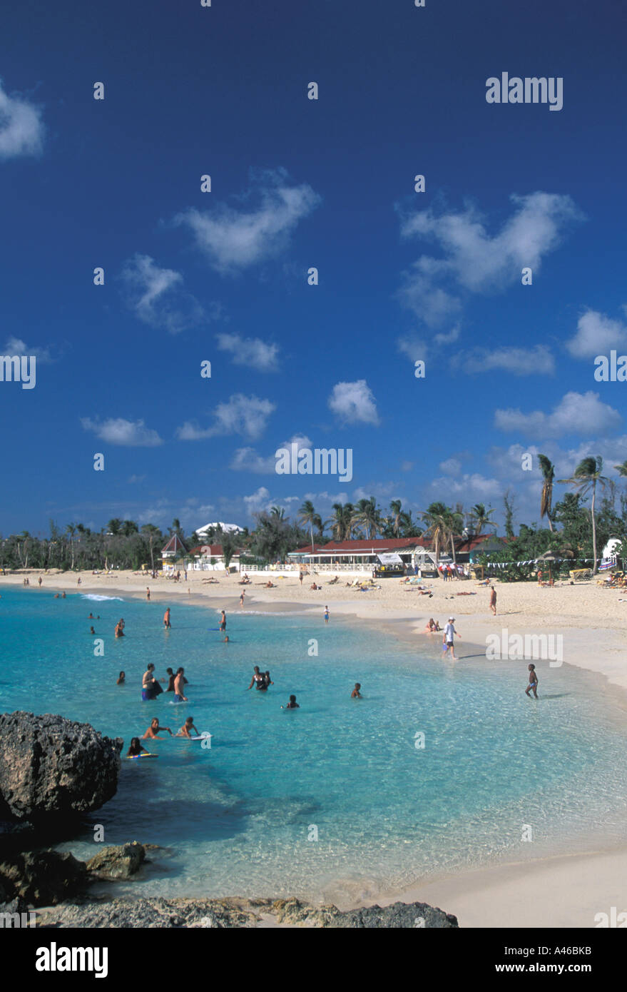 St Maarten beach beaches swimmers scenic landscape Stock Photo - Alamy