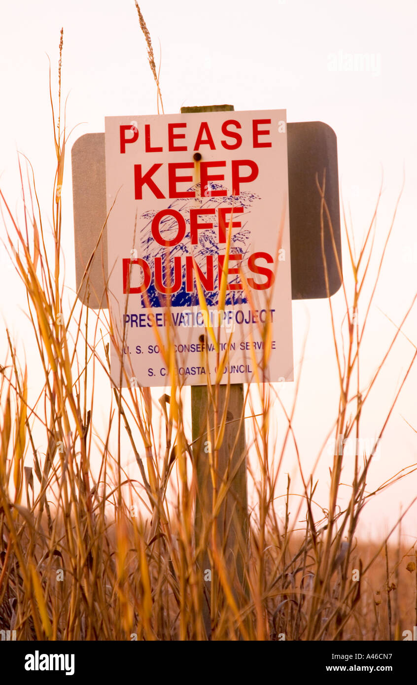 Please Keep Off Sand Dunes Sign Myrtle Beach South Carolina USA Stock ...