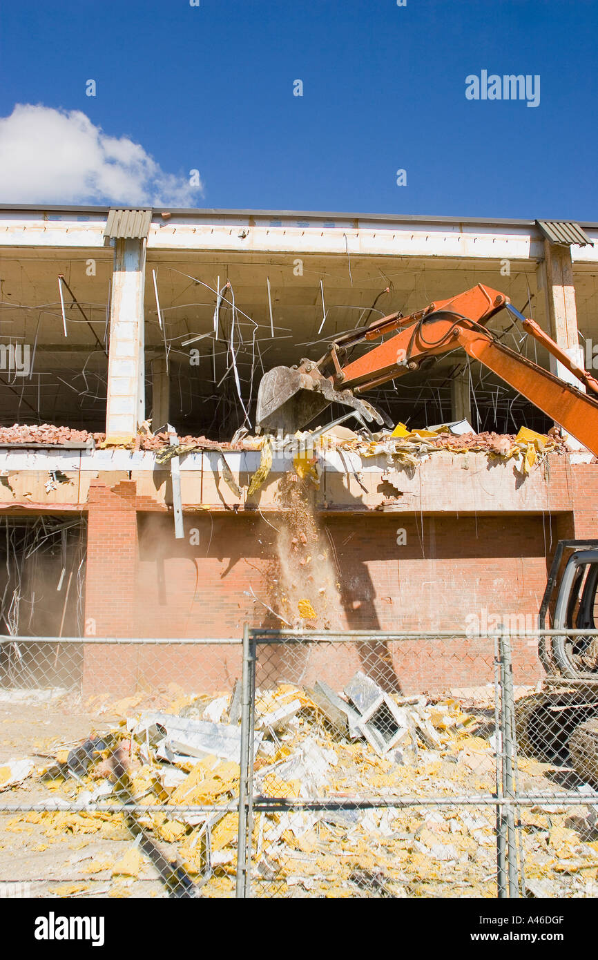 Demolition on a building Stock Photo - Alamy