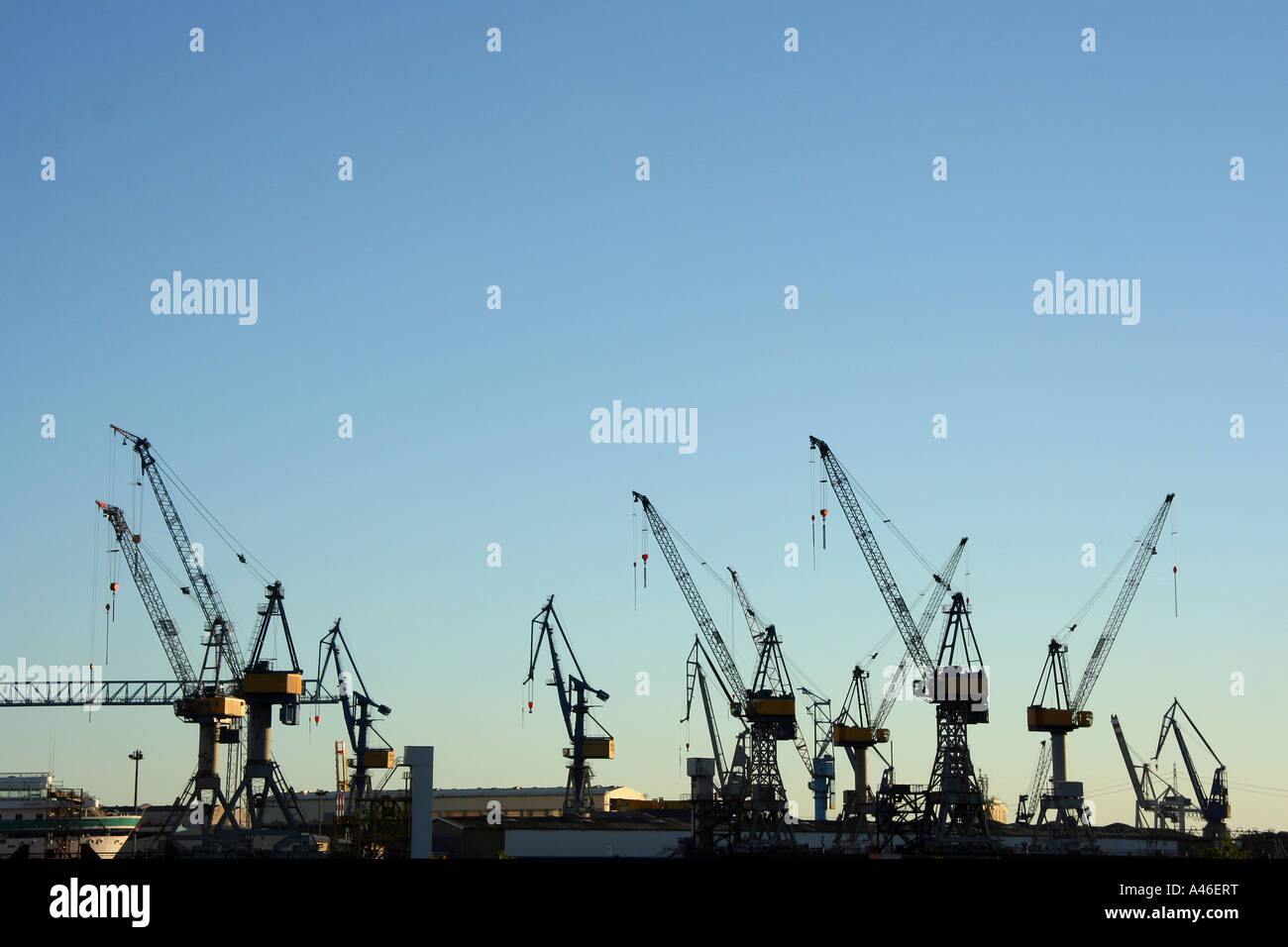 Shipyard in the evening, Hamburg, Germany Stock Photo - Alamy