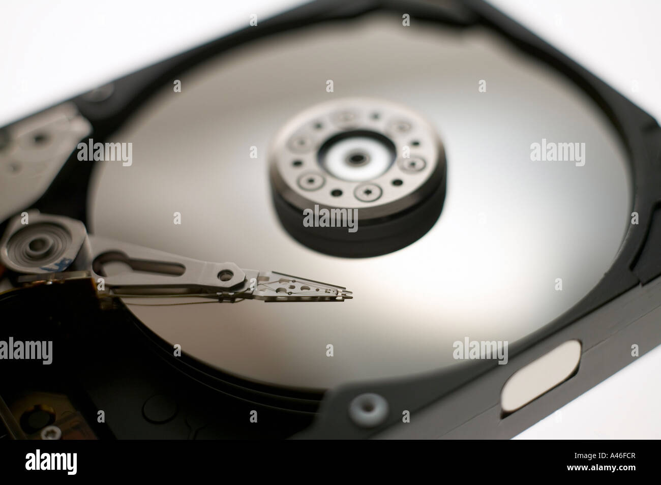 Insides of a computer hard disk Stock Photo - Alamy