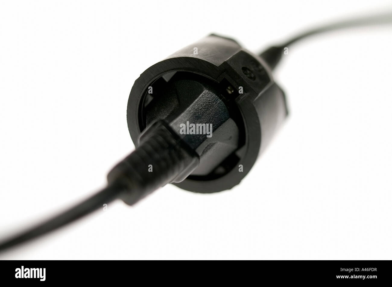 Plug and outlet on white background Stock Photo - Alamy