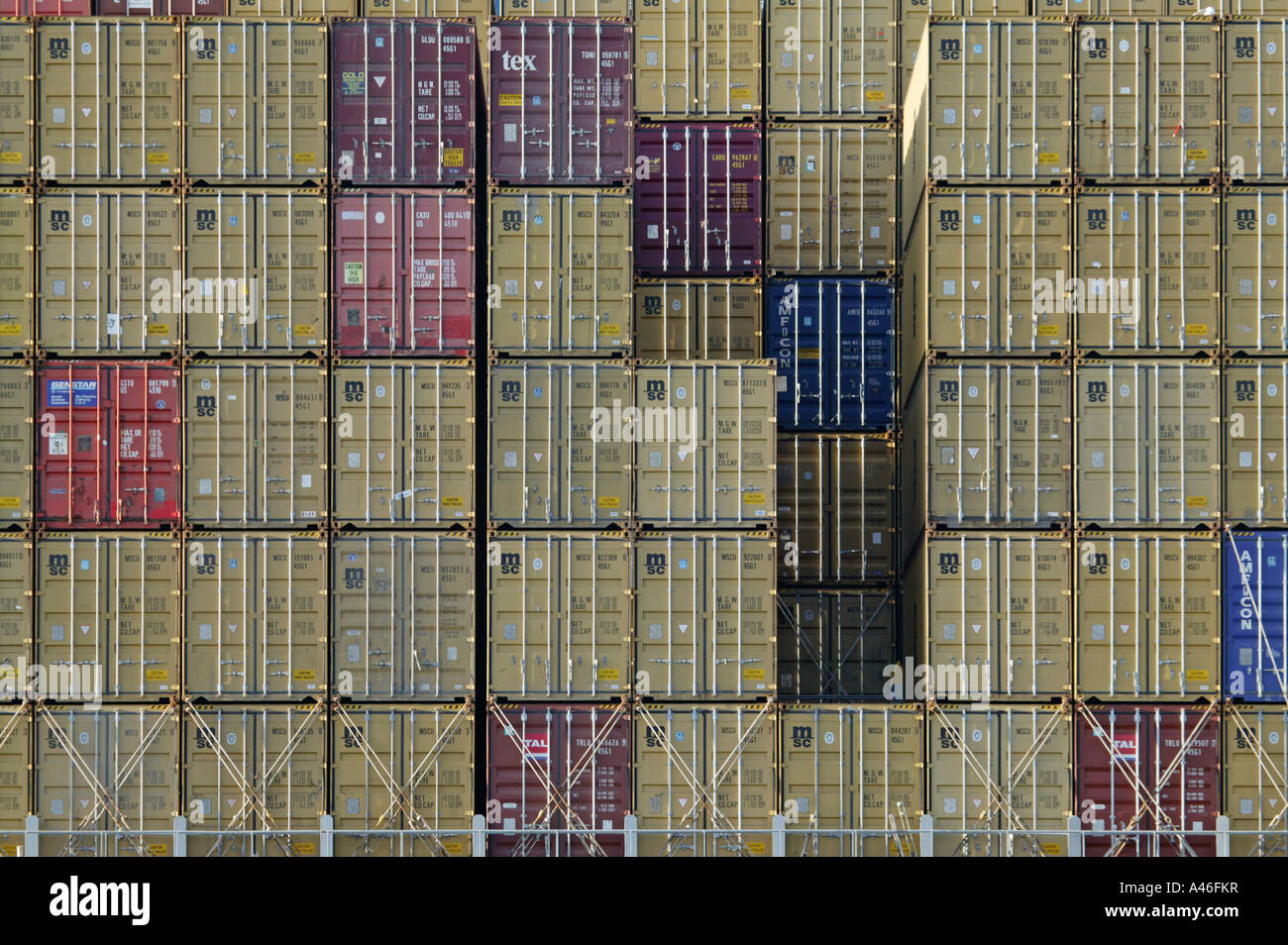 Containers on a Container ship Stock Photo - Alamy