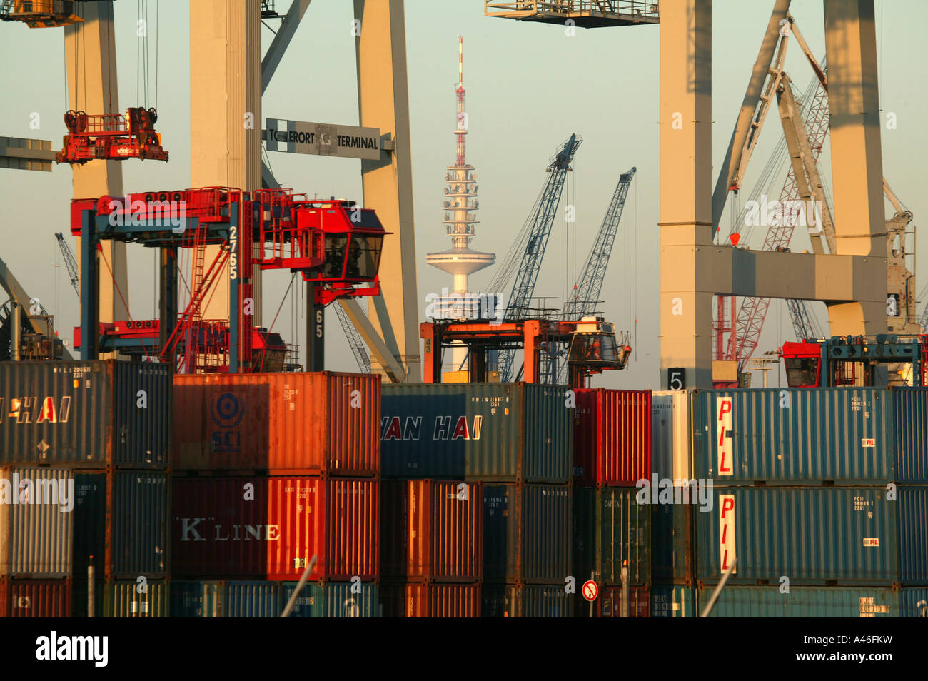 The Tollerort Container Terminal, Hamburg, Germany Stock Photo - Alamy