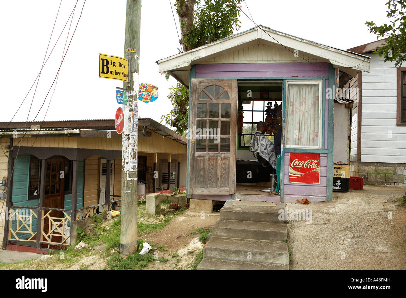 Barbers shop in rural Barbados Stock Photo - Alamy