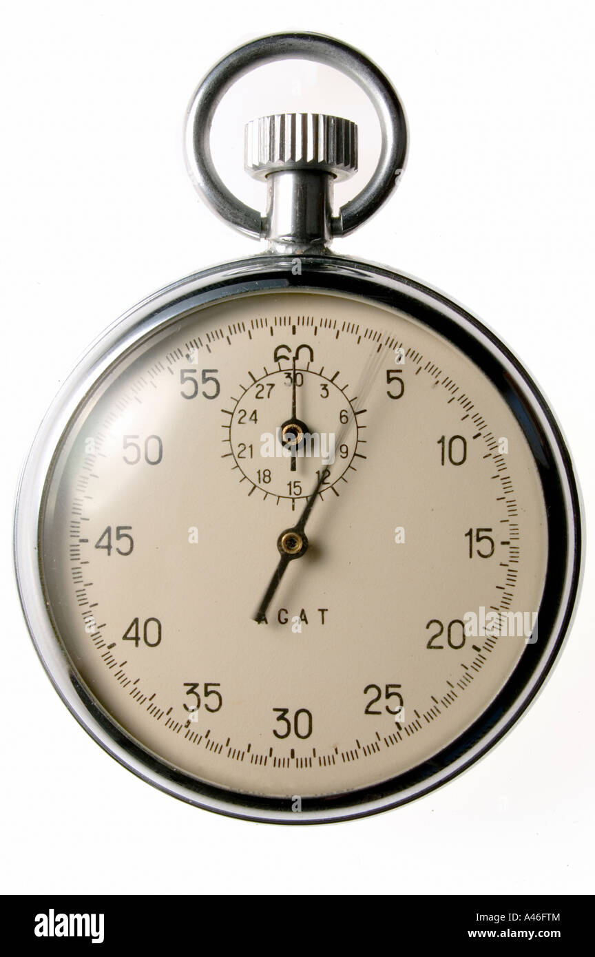 Stop watch on white background Stock Photo - Alamy