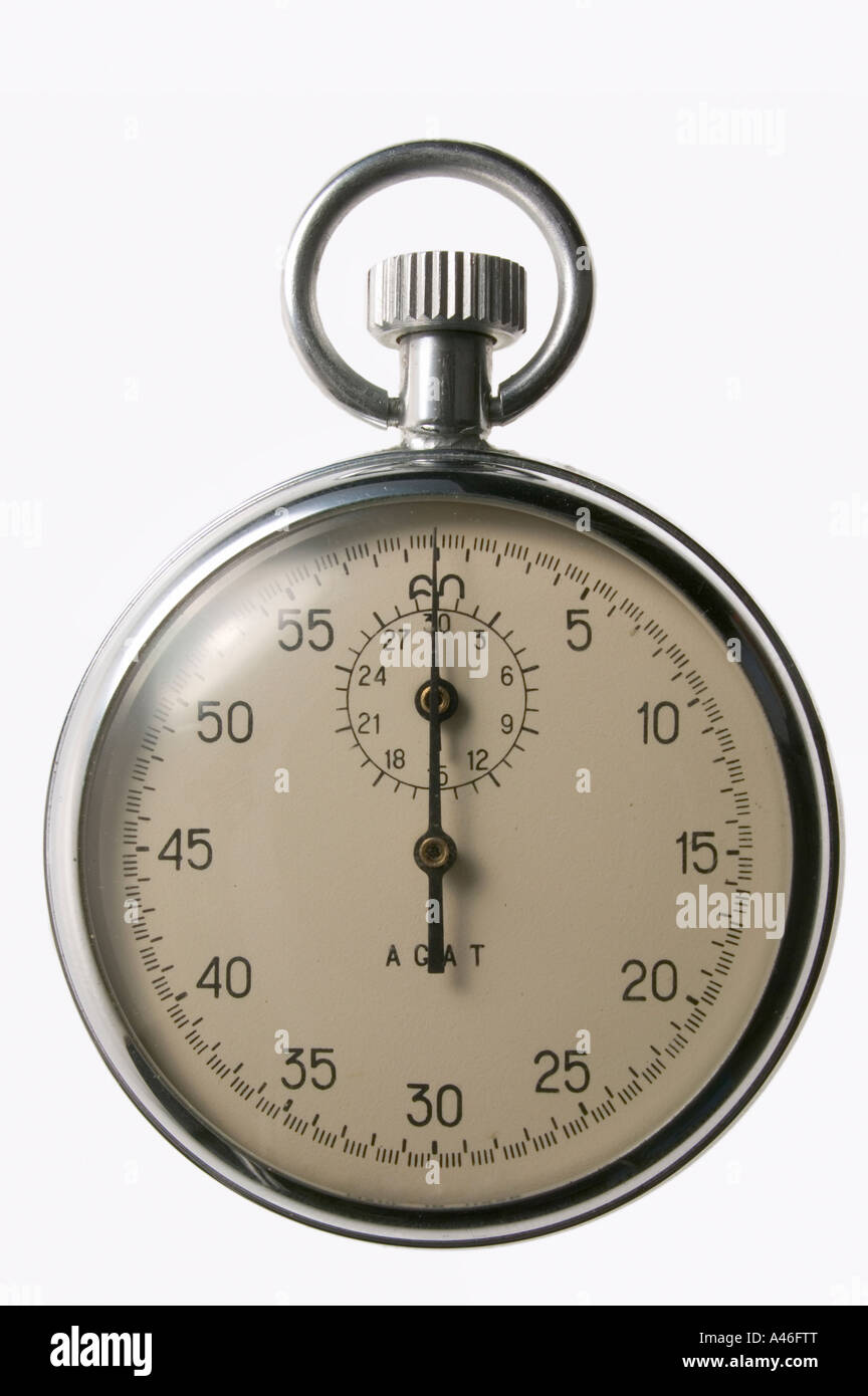 Stop watch on white background Stock Photo - Alamy