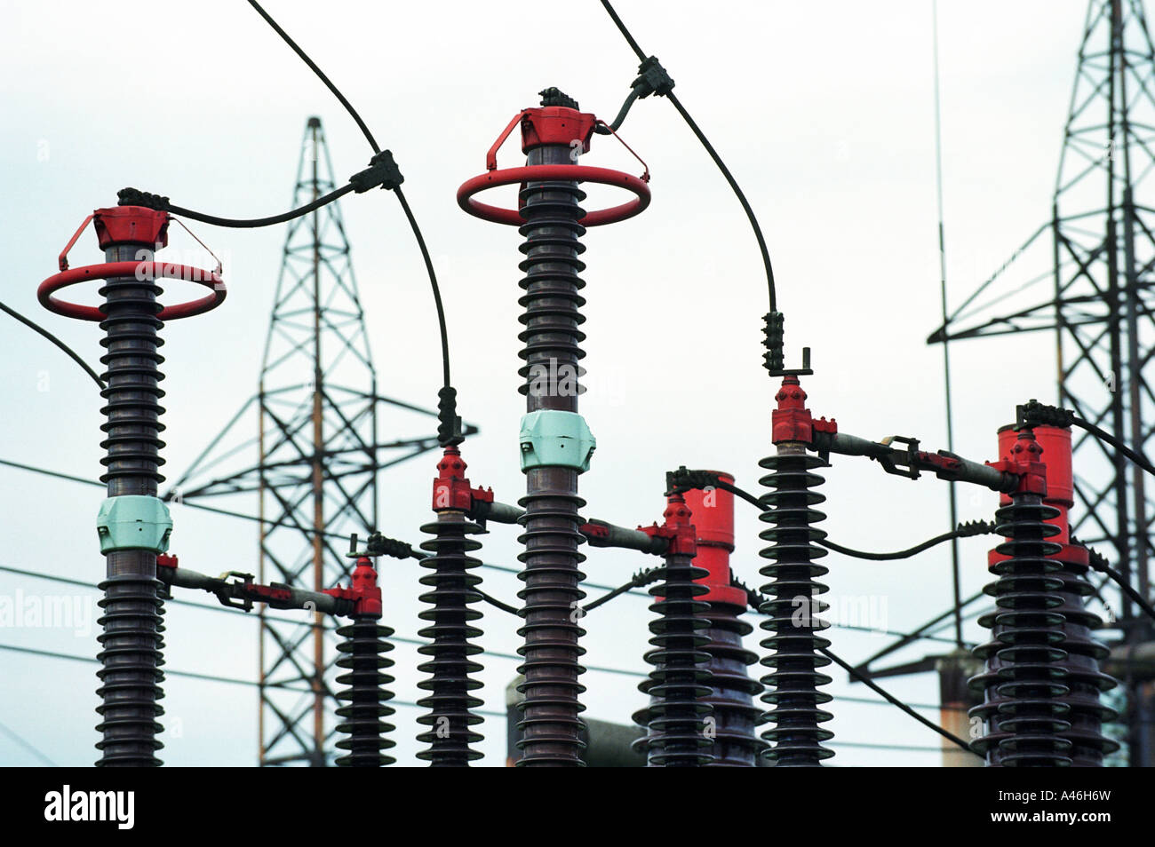 Electric power transformation station, Romania Stock Photo - Alamy