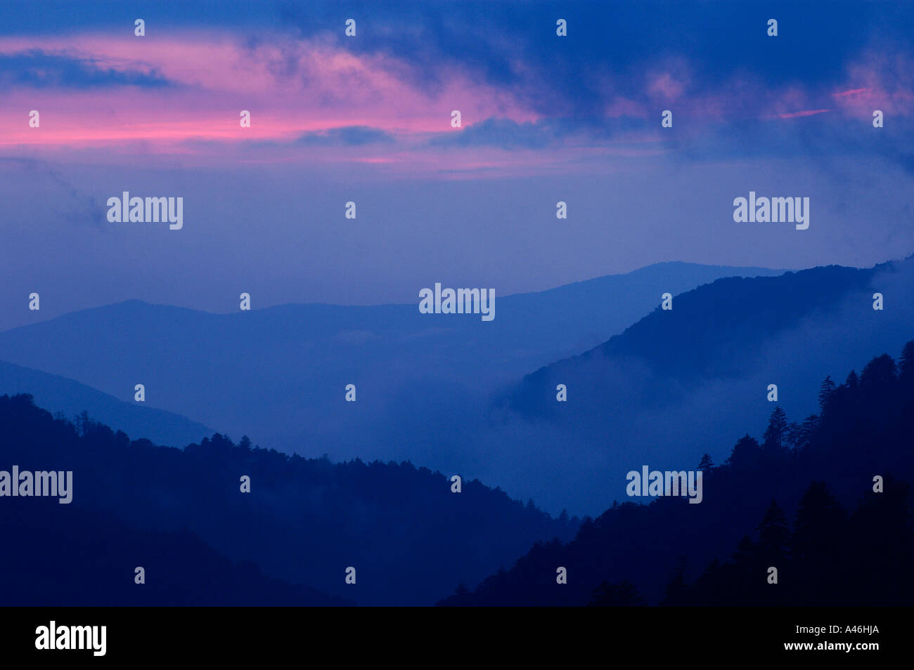 Sunset Mortons Overlook Great Smoky Mountains National Park Tennessee ...