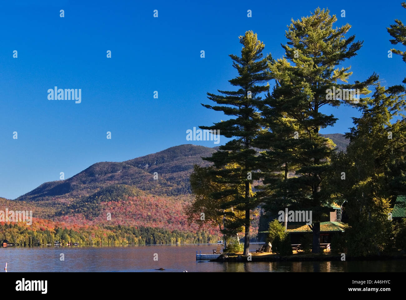 Autumn Color On Lake Placid Lake Placid New York Stock Photo - Alamy