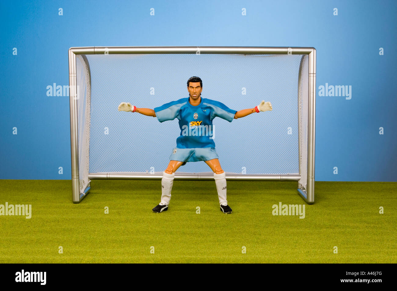 A miniature toy goalkeeper Stock Photo - Alamy