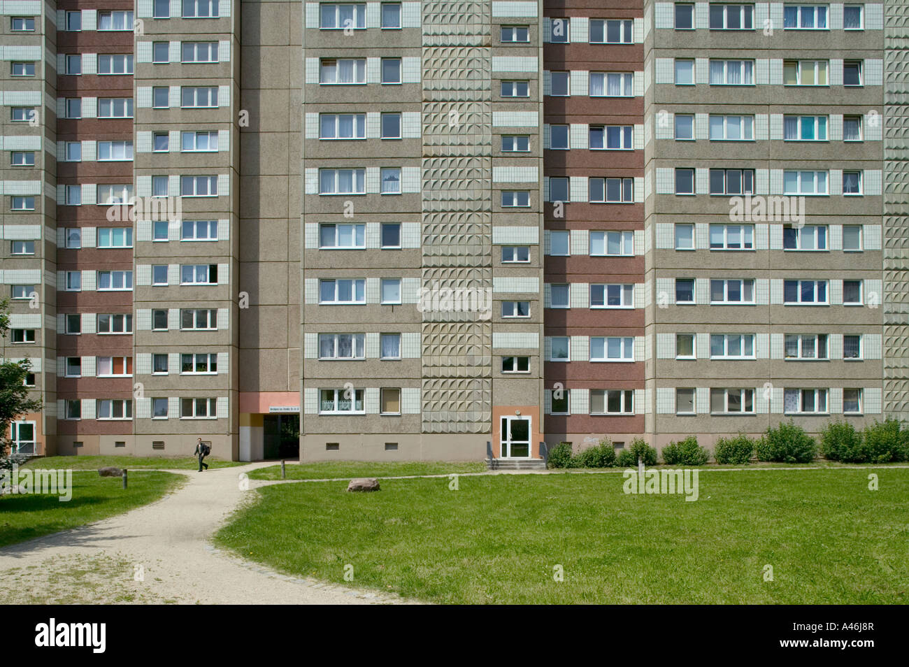 Front of a concrete panel building in Berlin, Germany Stock Photo - Alamy
