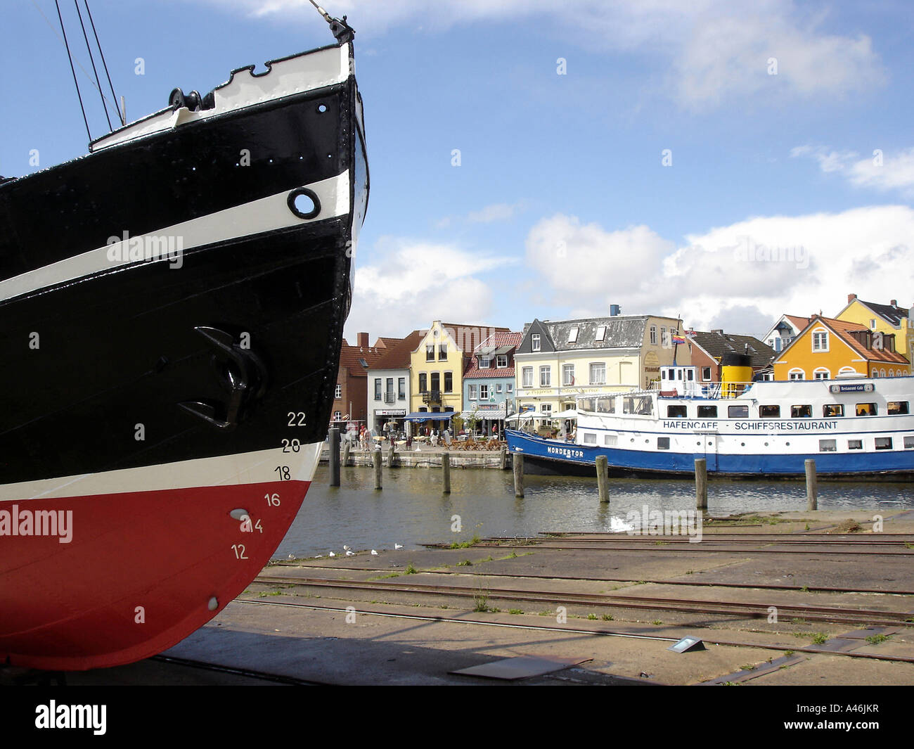 Inland port in Husum, Germany Stock Photo - Alamy