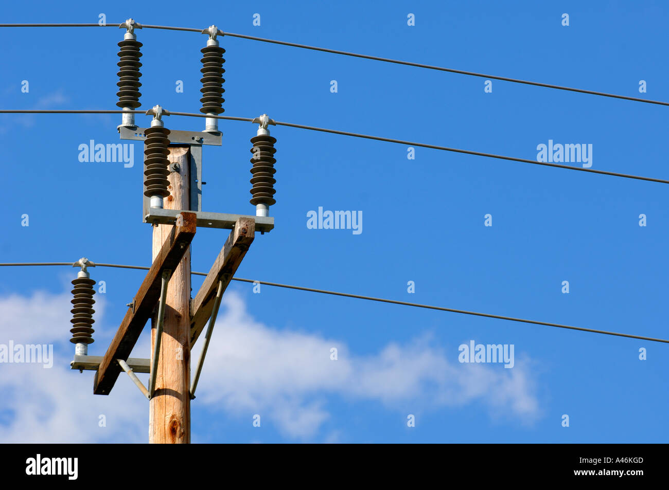 Power lines and transformer Stock Photo - Alamy