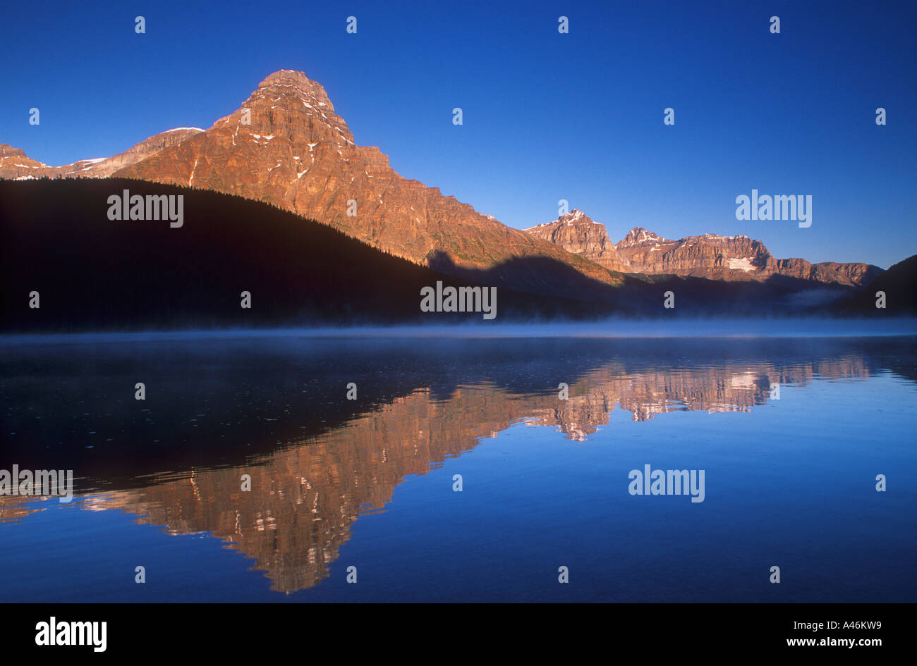 Waterfowl Lake and Mount Chephren Banff National Park Alberta Canada ...