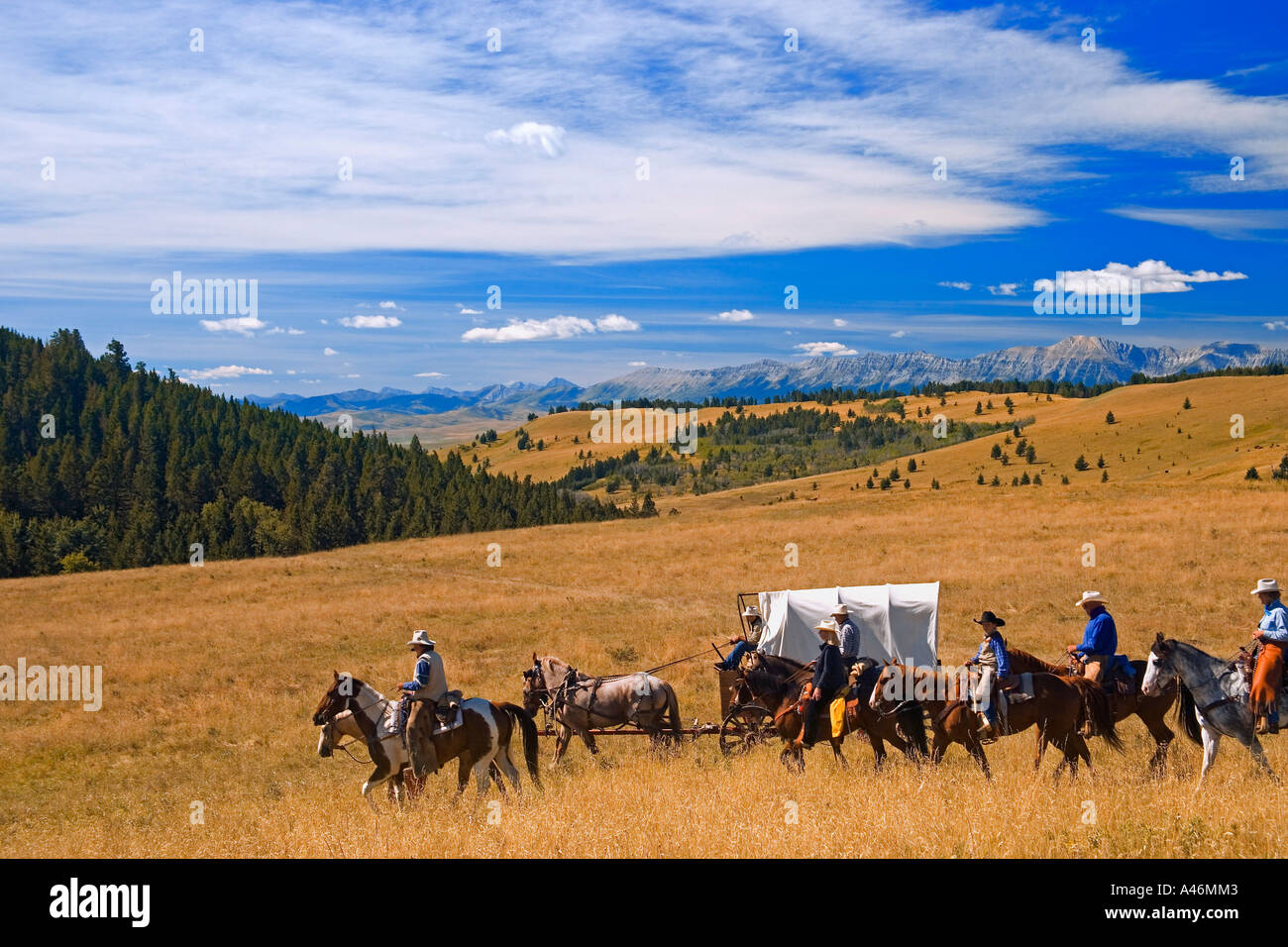 Wagon train hi-res stock photography and images - Alamy