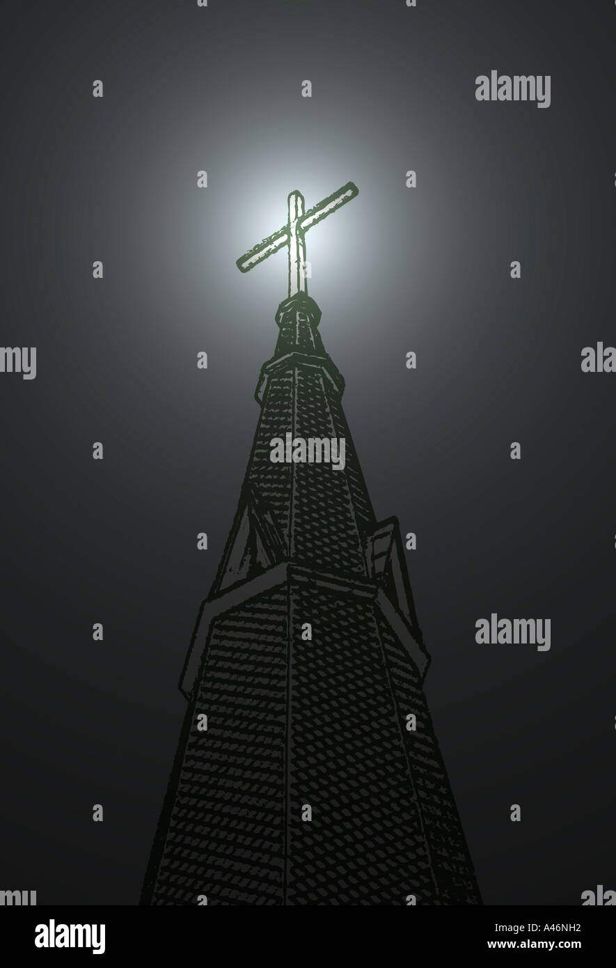 A cross on a church steeple Stock Photo - Alamy