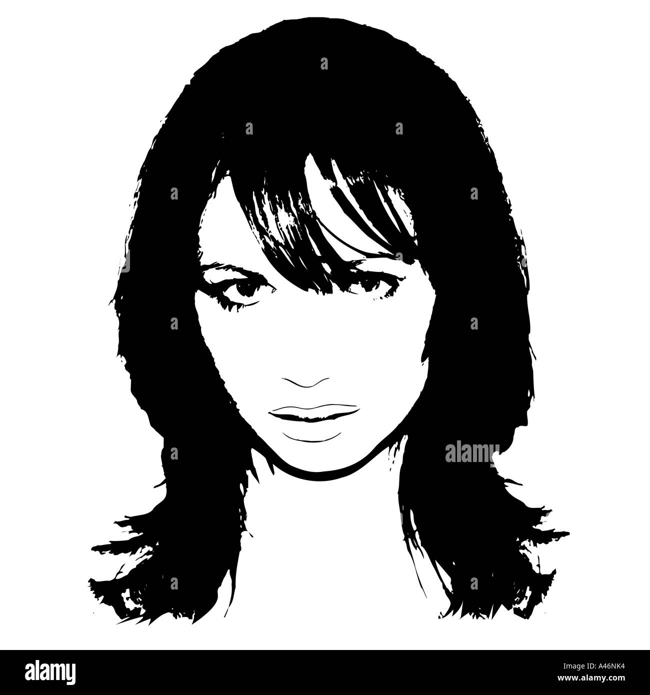 Woman face illustrations Cut Out Stock Images & Pictures - Alamy