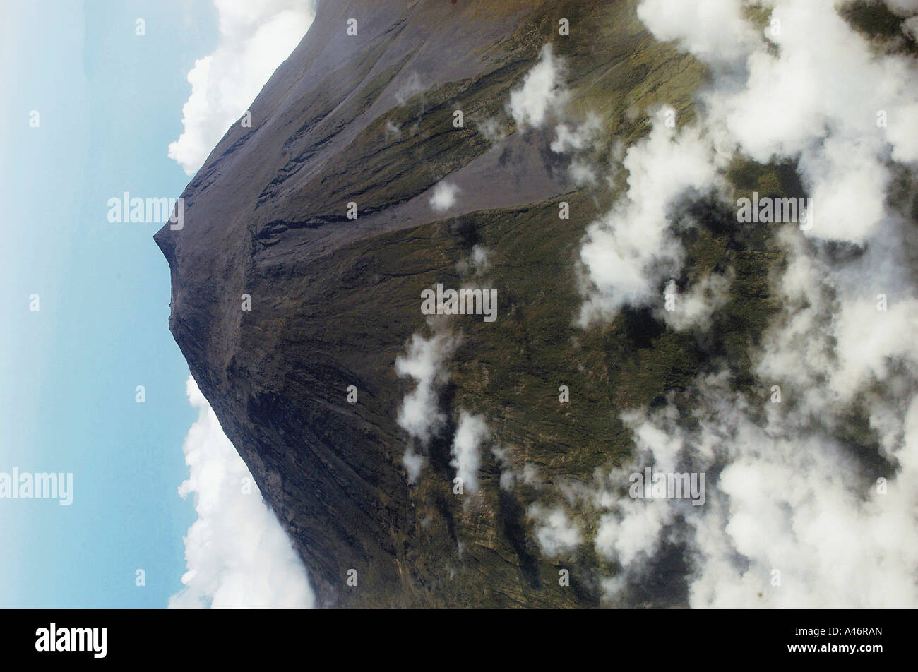 Aerial view of Pico Mount Volcano Pico Island Azores Islands Portugal ...