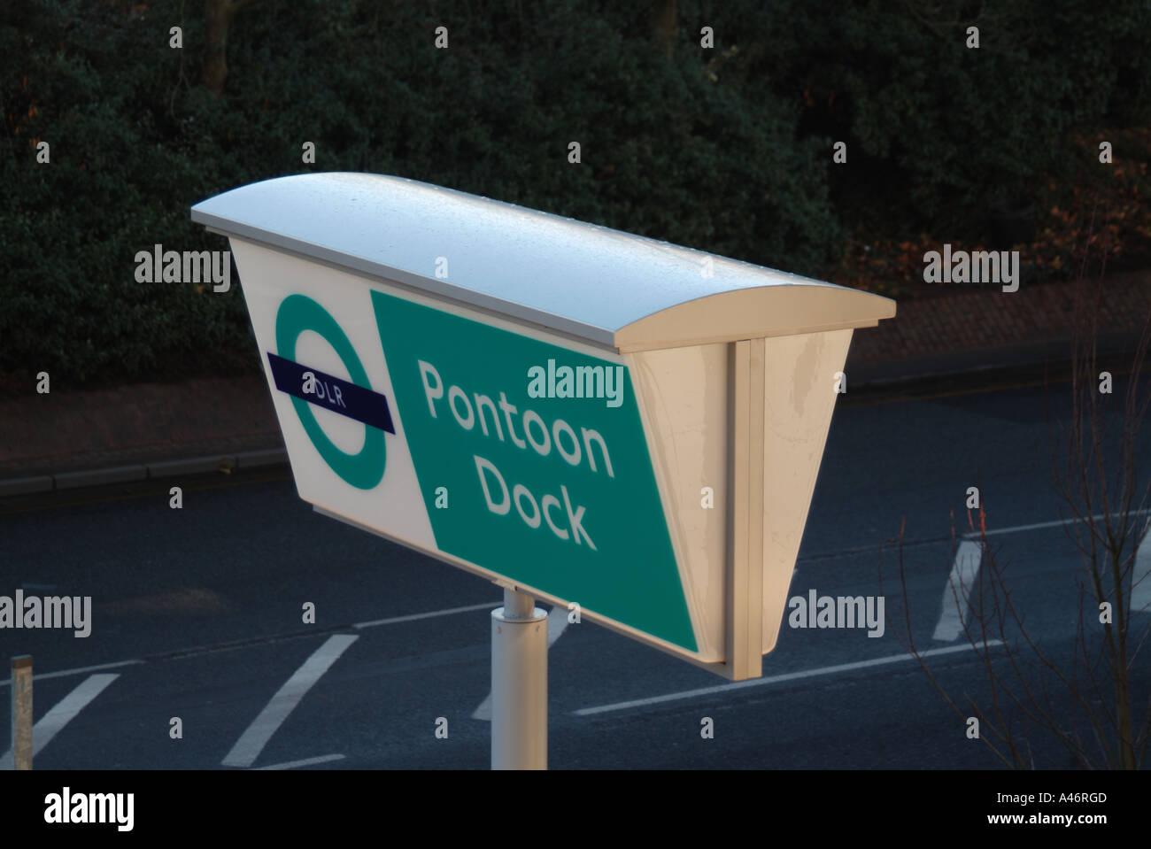 London Pontoon Dock train station sign on City Airport extension to the ...