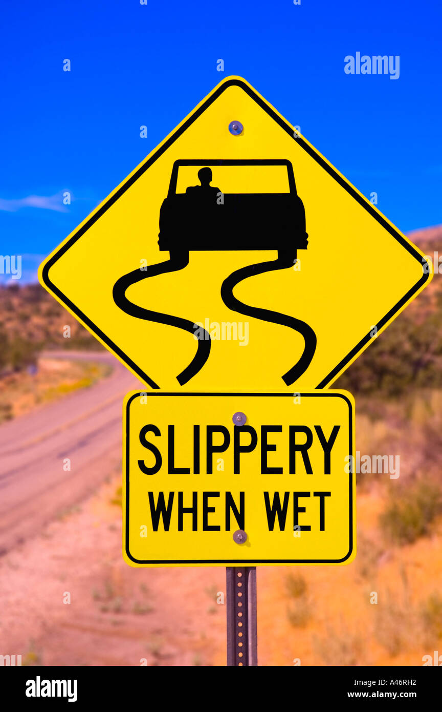 Slippery when wet Stock Photo - Alamy