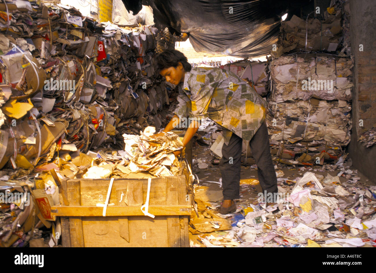 A child working as a rag picker New Delhi India Stock Photo - Alamy