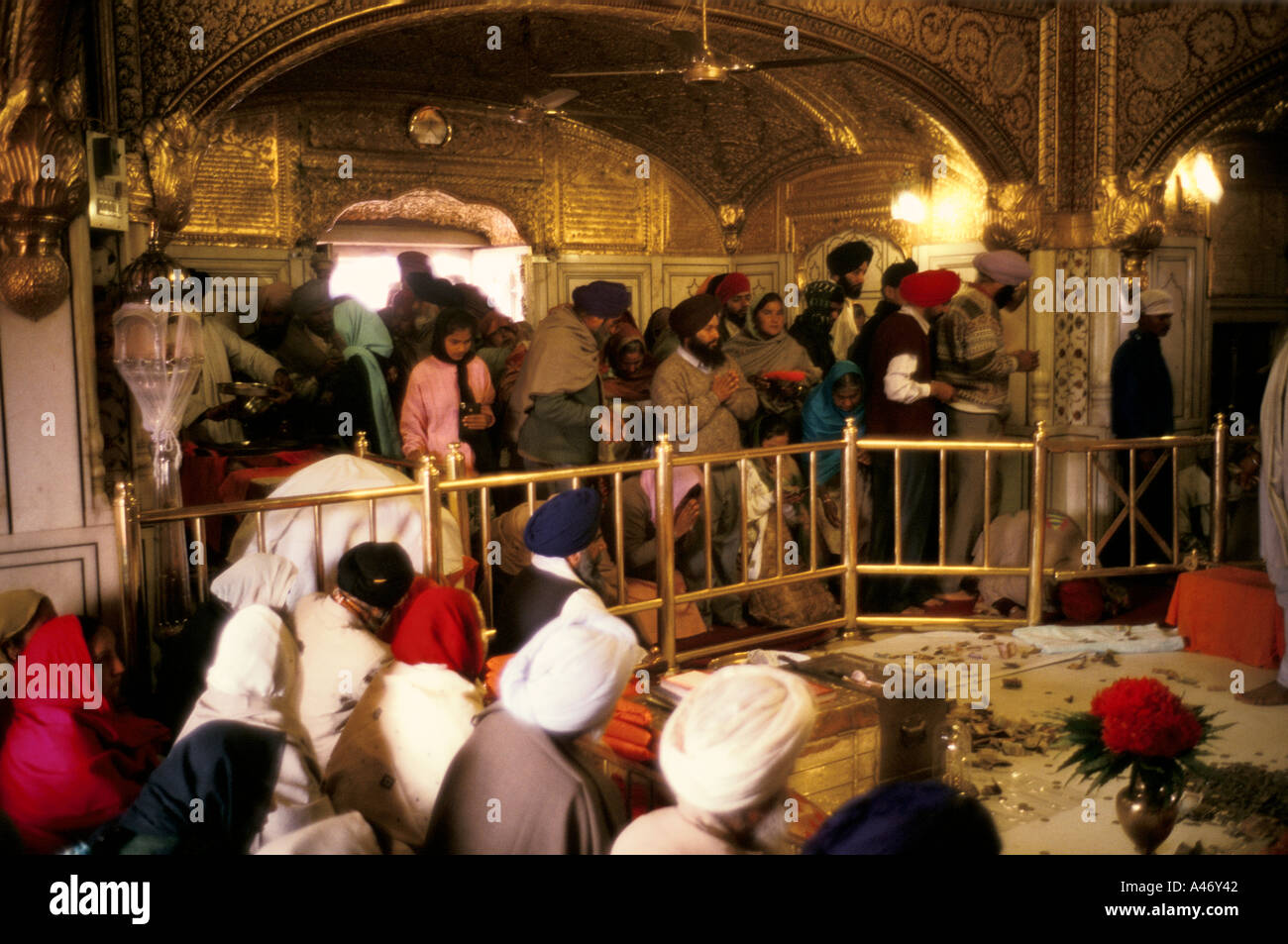 reading from the shri guru granth sahib the sikh holy text golden ...