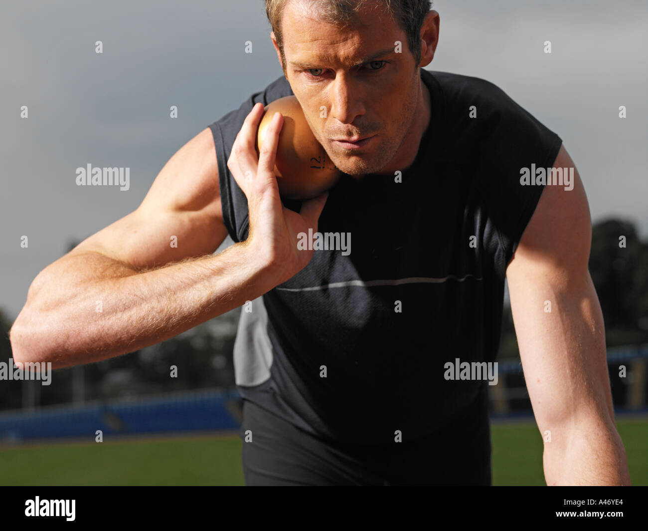 Male athlete throwing shot put hi-res stock photography and images - Alamy