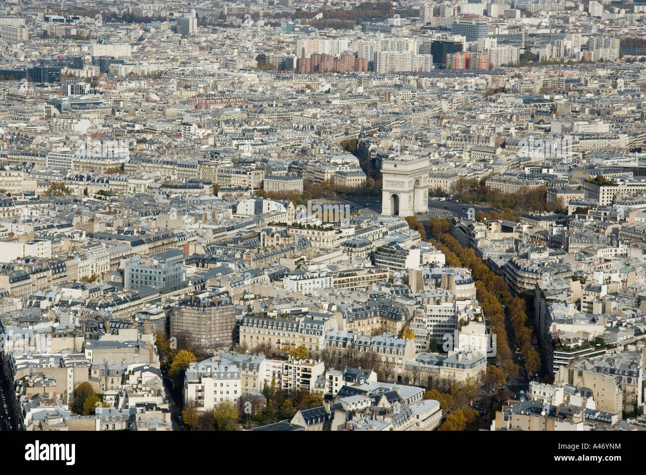 Panorama Paris, Arc de Triomphe, Paris, France Stock Photo - Alamy